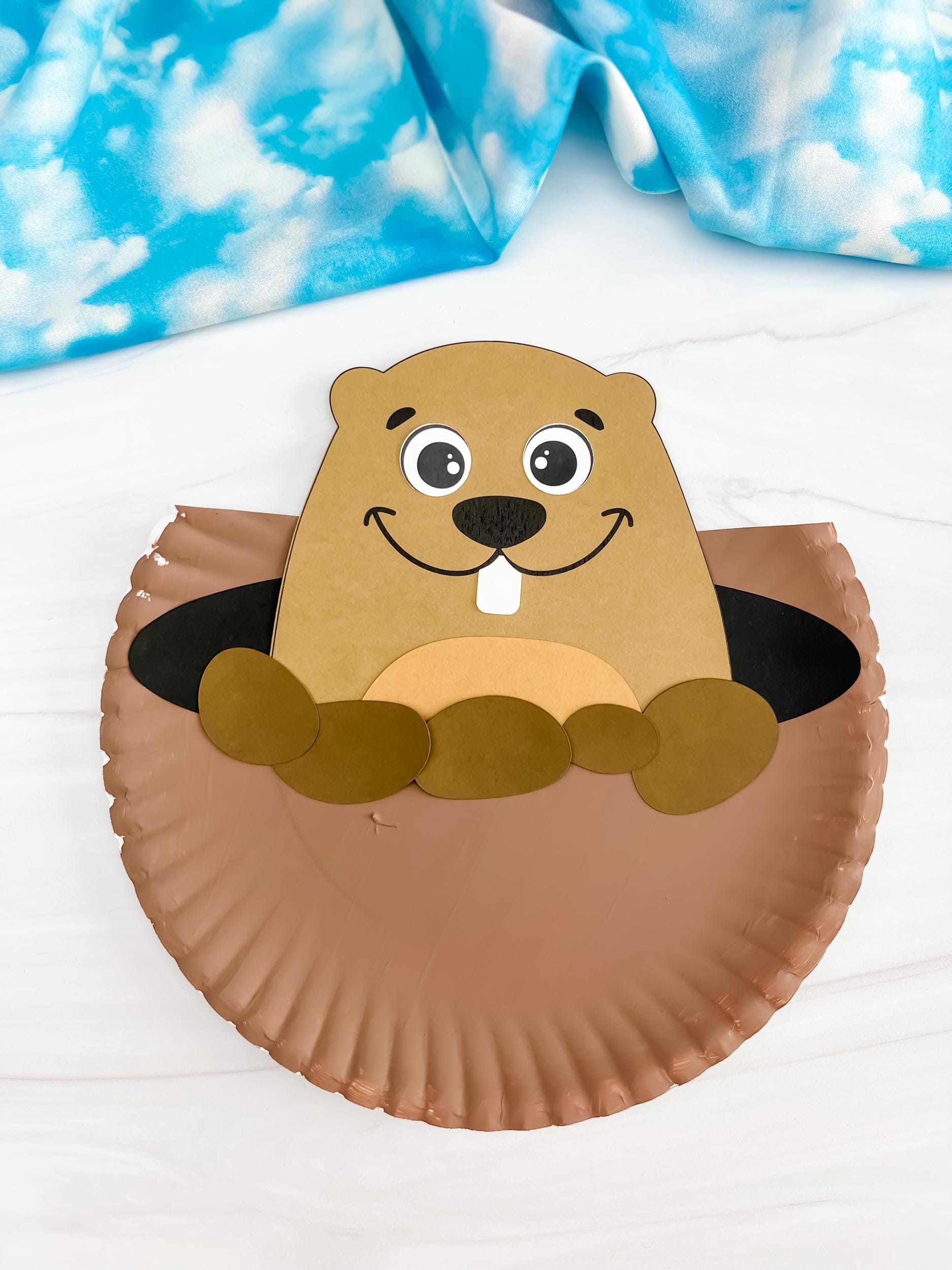 Groundhog Paper Plate Craft Template | Elementary Art Time | Childcare ...