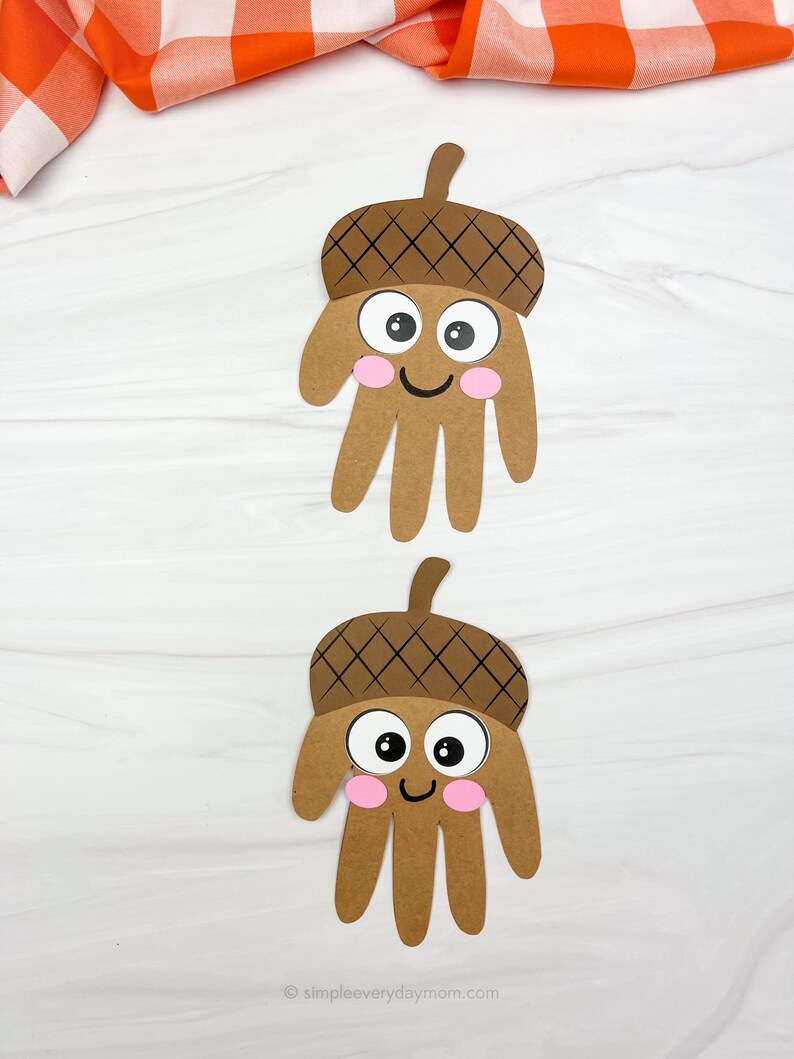 Handprint Acorn Craft Template | Fun Fall Classroom Activity for Kids ...