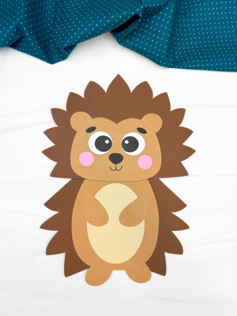 Hedgehog Paper Bag Puppet Craft Template | Woodland Animal Activity ...