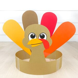 Turkey Craft for Kids | Printable Thanksgiving Headband Crown Template ...