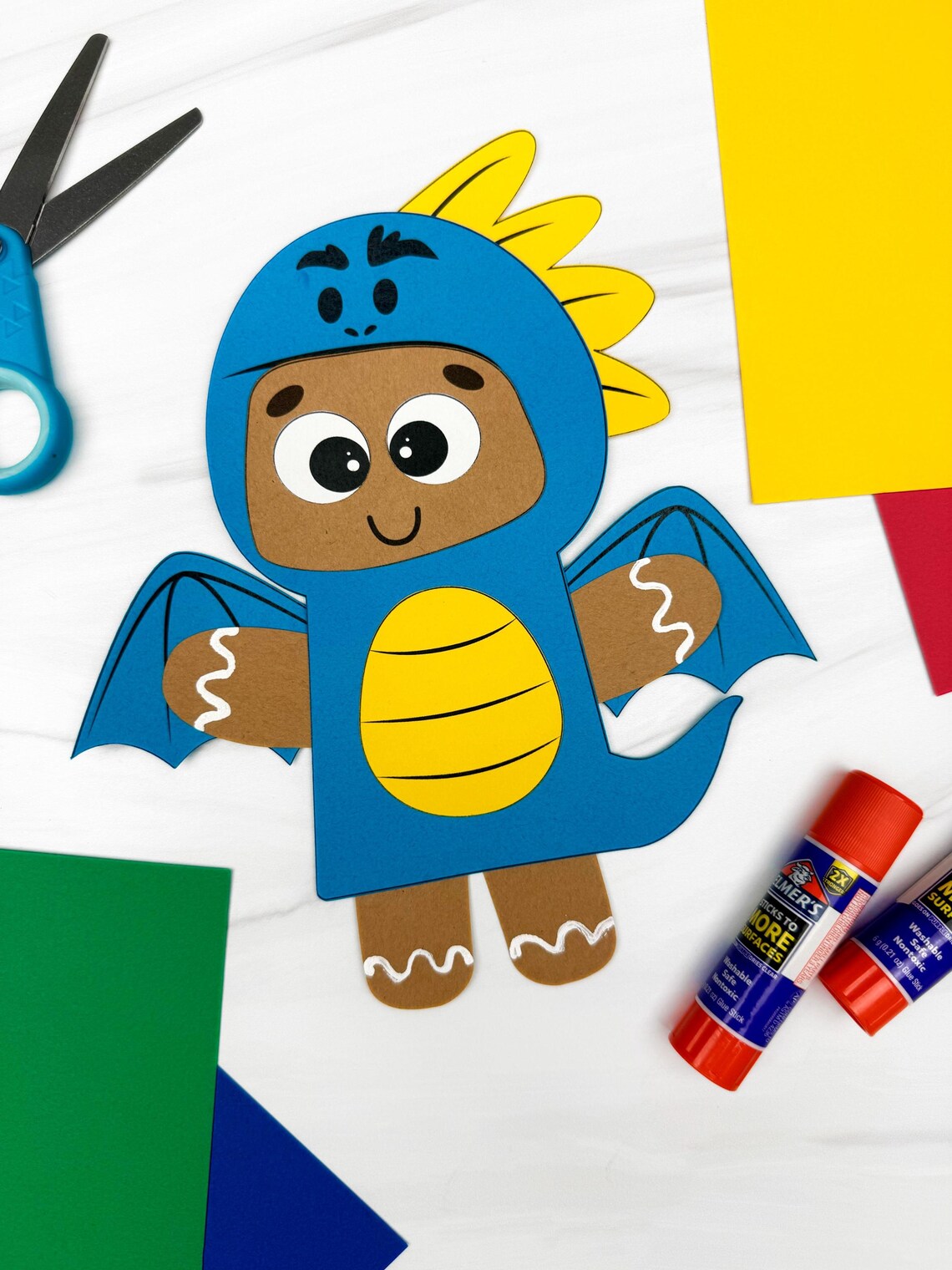 Dragon Gingerbread Man Disguise Craft Template | Dragon Dress up Kit ...
