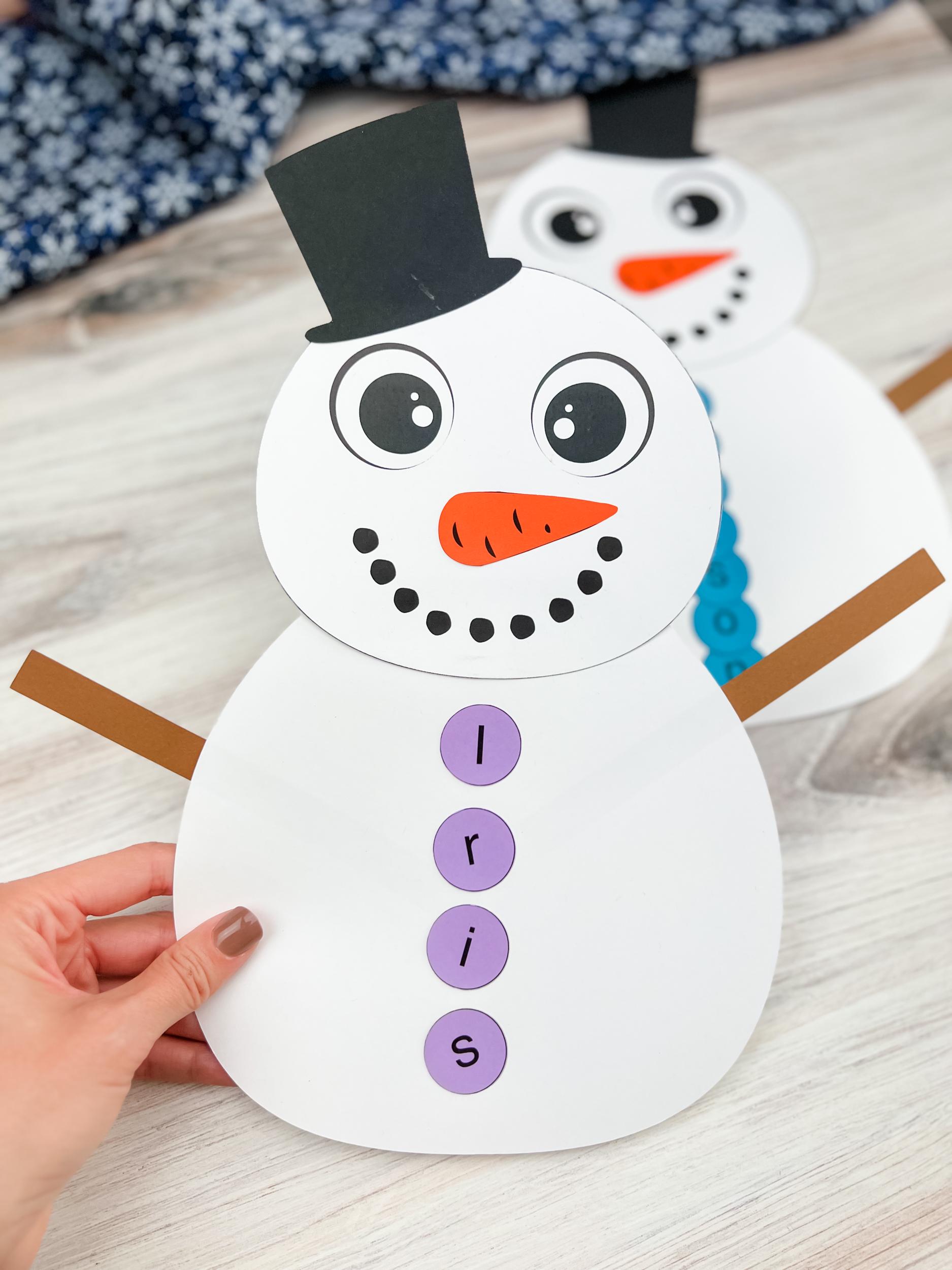 Snowman Name Craft Template | Winter Preschool Fine Motor Activity ...