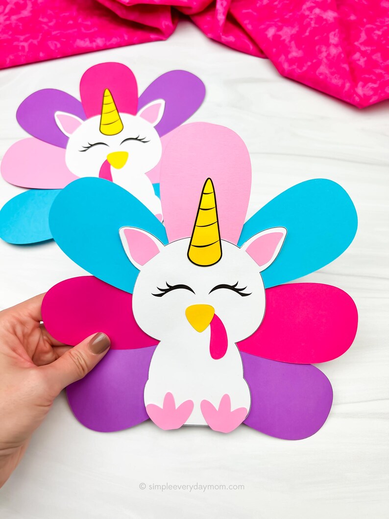 Girl Turkey Disguise Craft Template | Hide the Turkey as A Unicorn ...