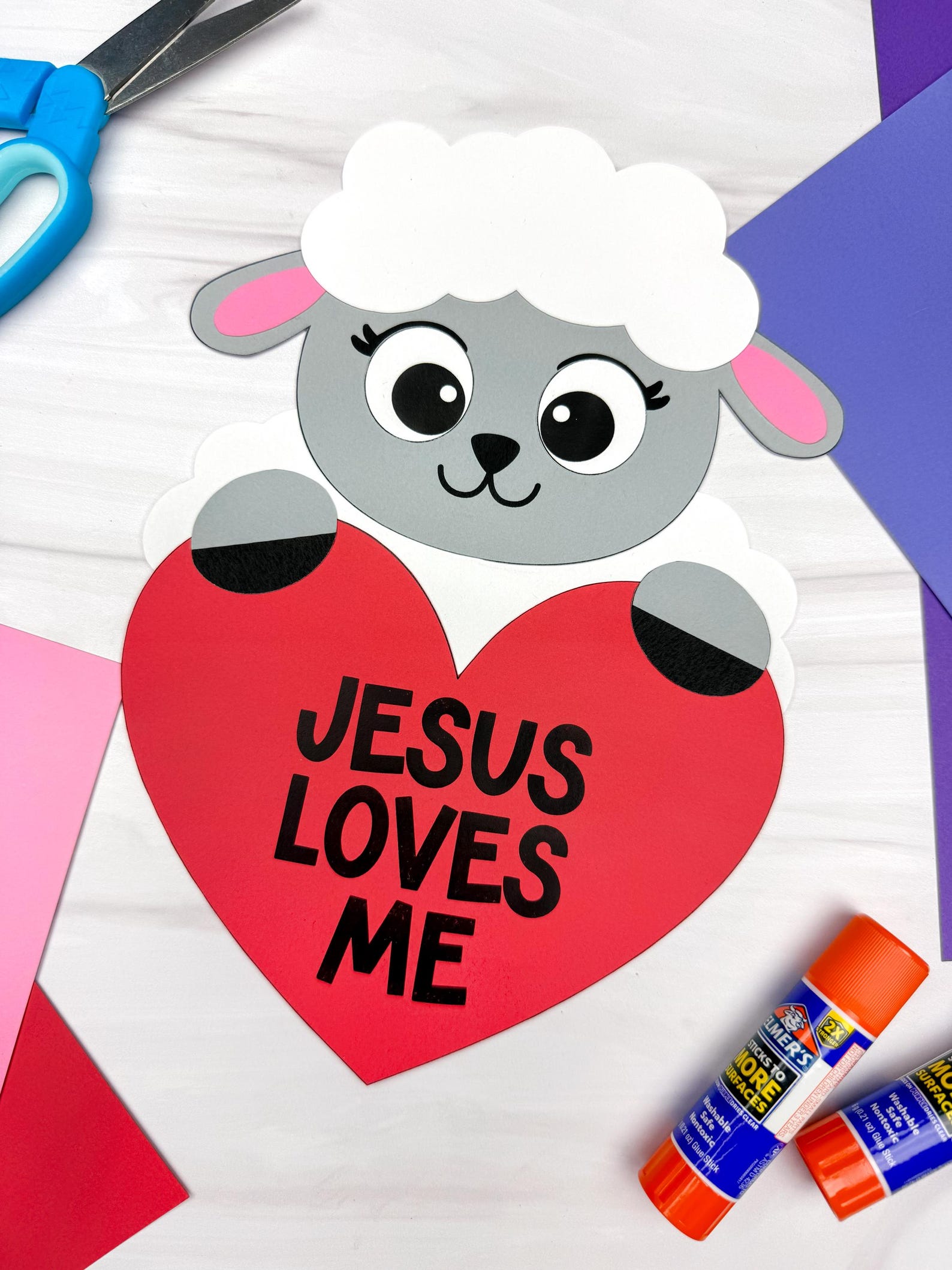 Jesus Loves Me Valentine Craft Template | - Etsy
