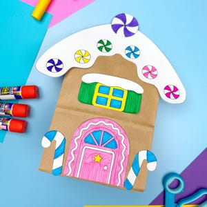 Printable Gingerbread Paper Bag House Kit | Christmas Classroom Craft ...