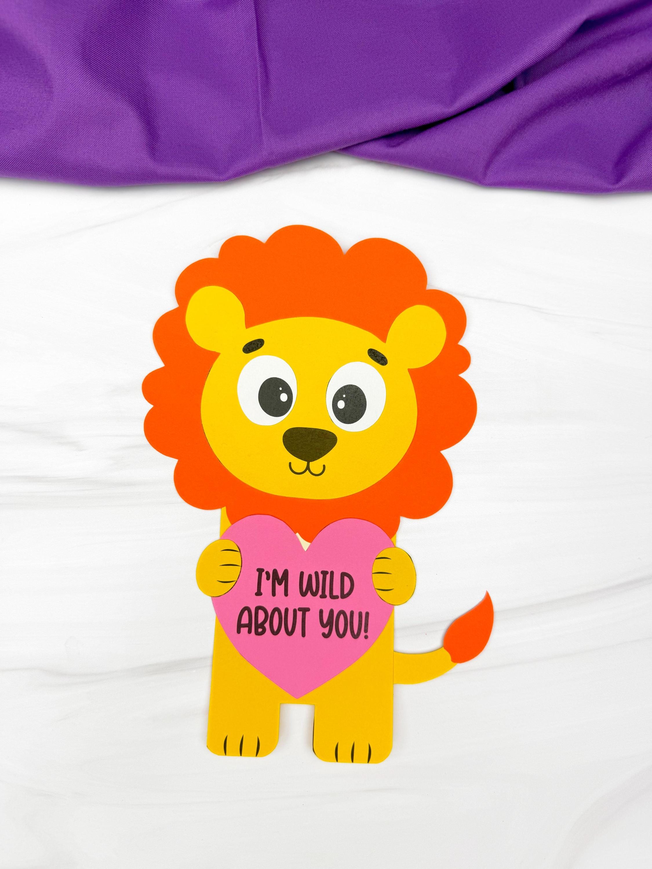 DIY Lion Valentine Craft Template | Group Craft Option for February ...