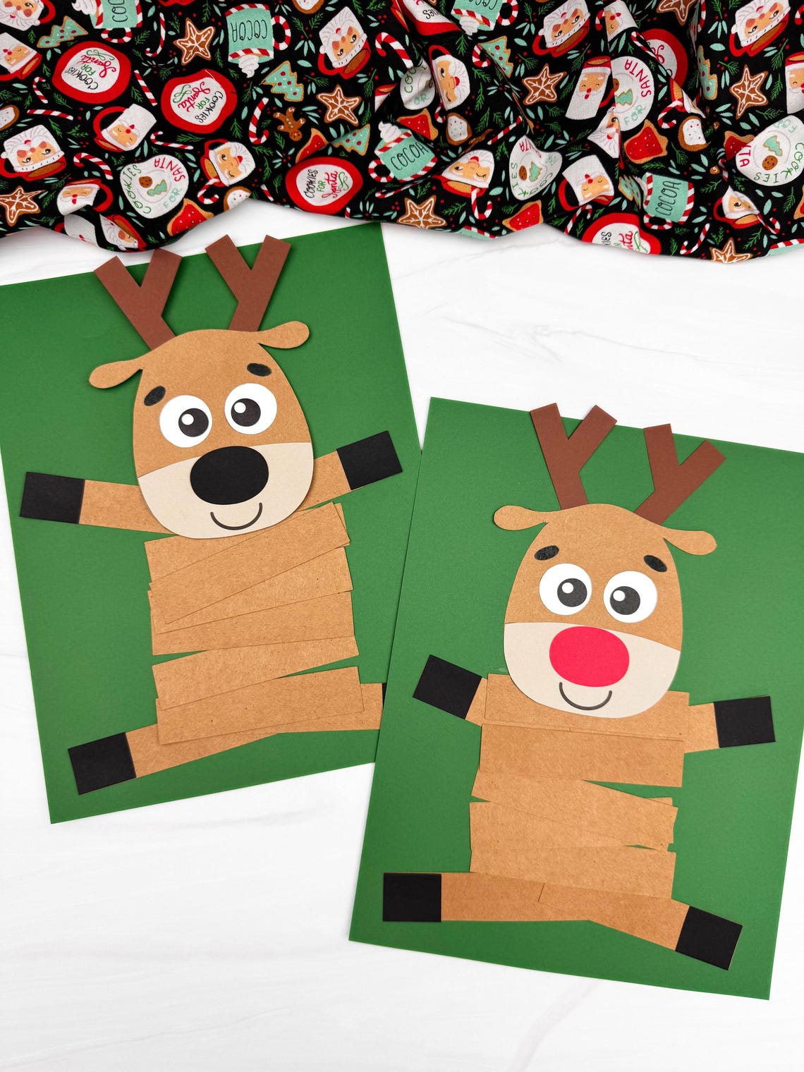 Reindeer Paper Strip Craft Template | December Class Idea | Cut & Paste ...
