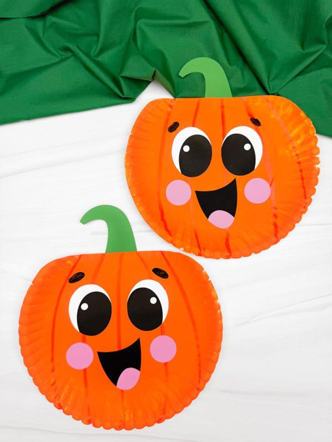 Pumpkin Paper Plate Craft Template for Fall | Easy Harvest Activity for ...