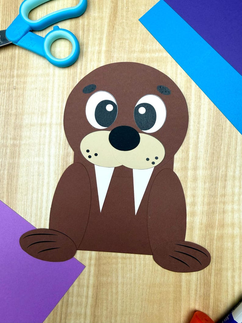 Walrus Shape Craft Template | Daycare Winter Idea | Arctic Animal ...
