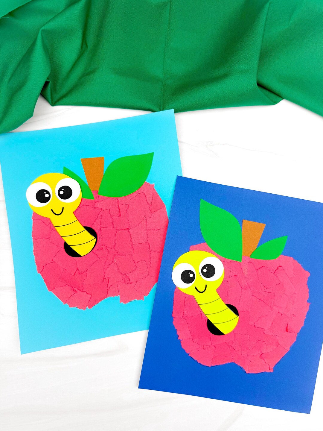 Apple Torn Paper Craft Template | Printable Fall & Back to School ...