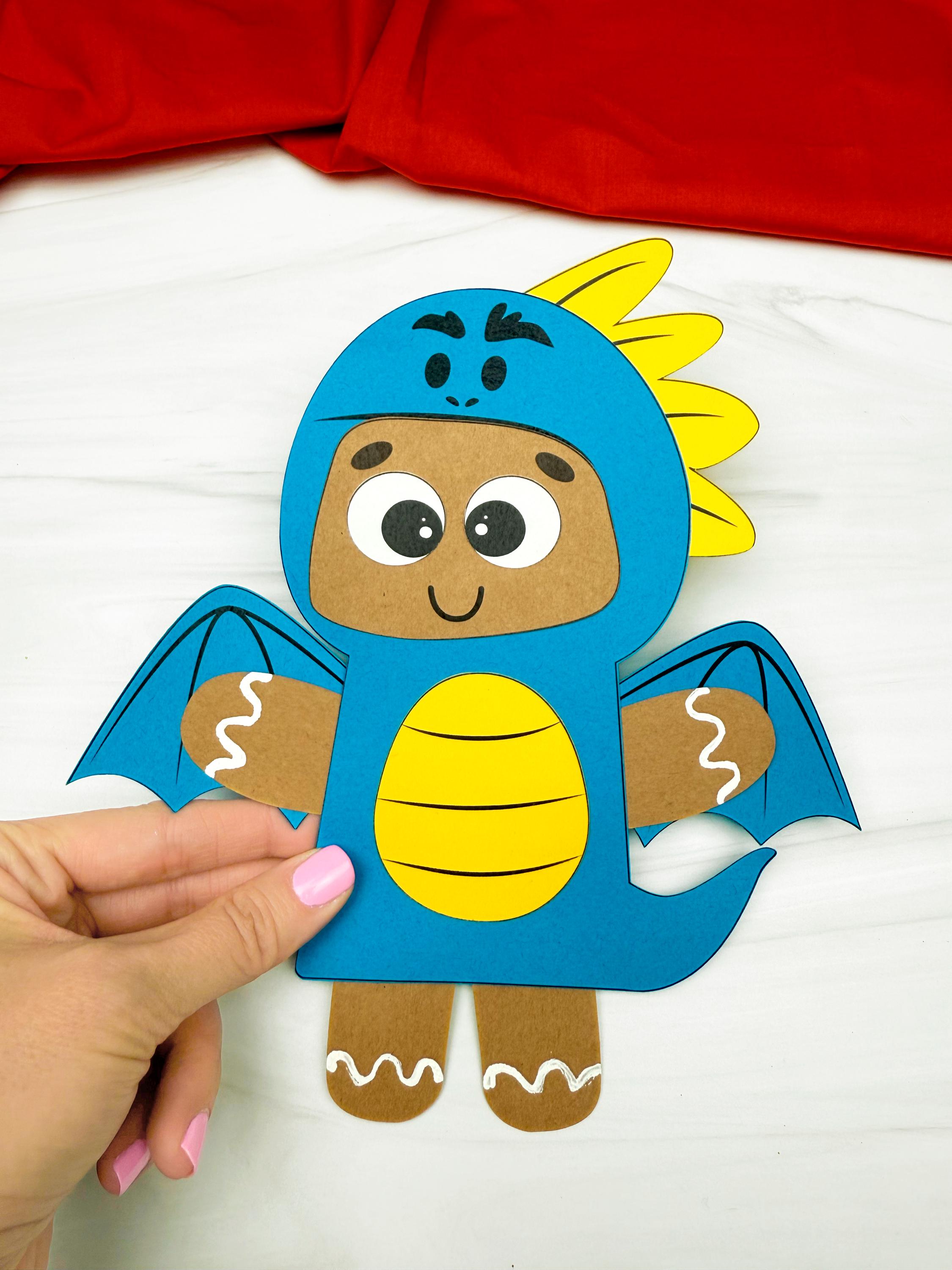 Dragon Gingerbread Man Disguise Craft Template | Dragon Dress up Kit ...