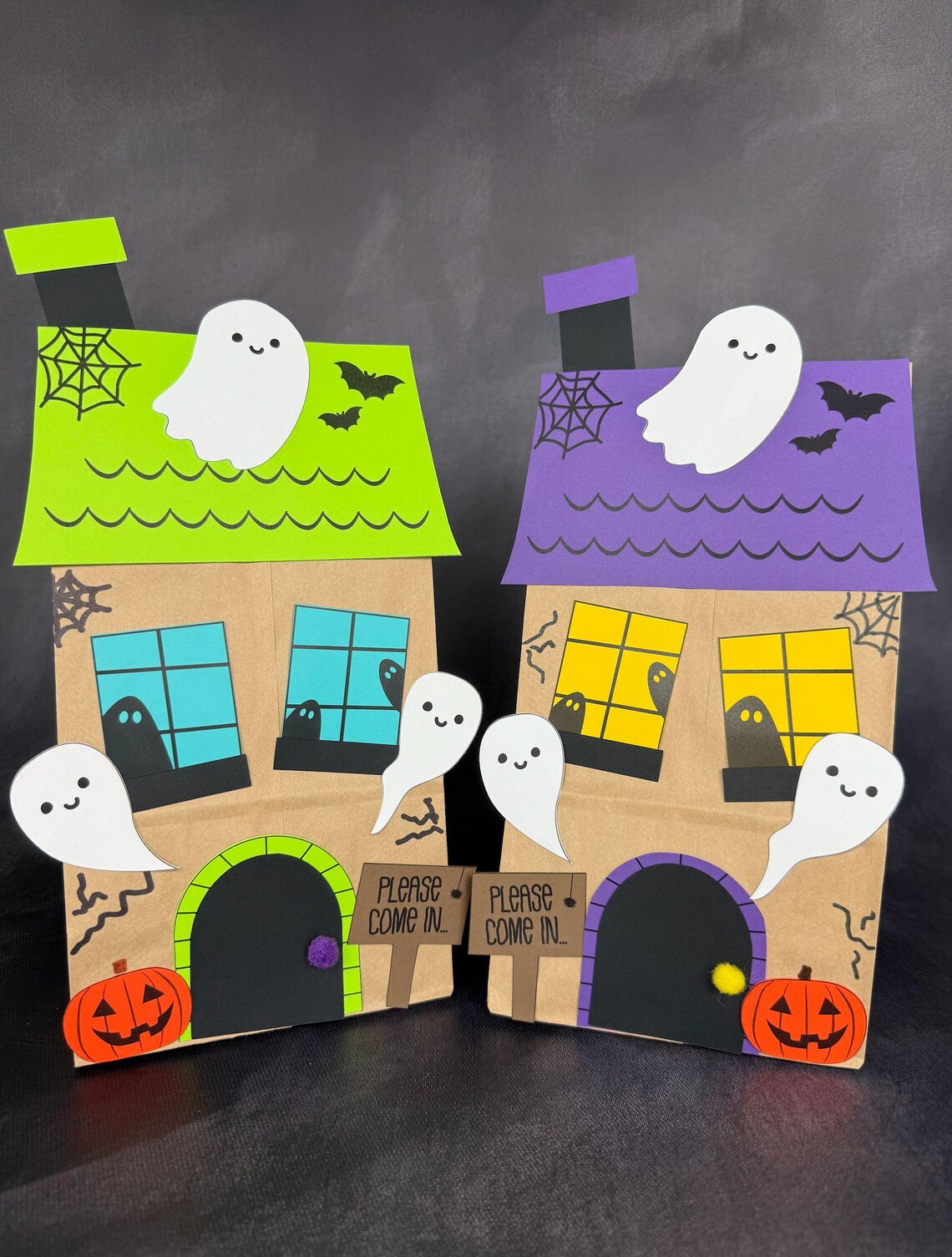 Haunted House Paper Bag Craft Template | Printable Halloween Activity ...