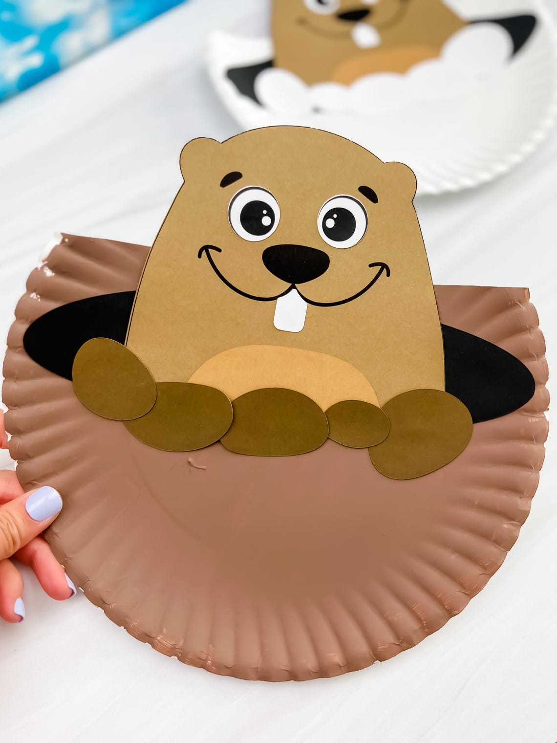 Groundhog Paper Plate Craft Template | Elementary Art Time | Childcare ...
