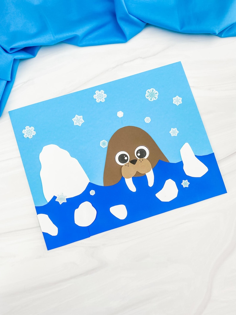 Winter Walrus Craft Template | Artic Animal Cutout | Pre K Animal Art ...