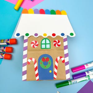 Printable Gingerbread Paper Bag House Kit | Christmas Classroom Craft ...