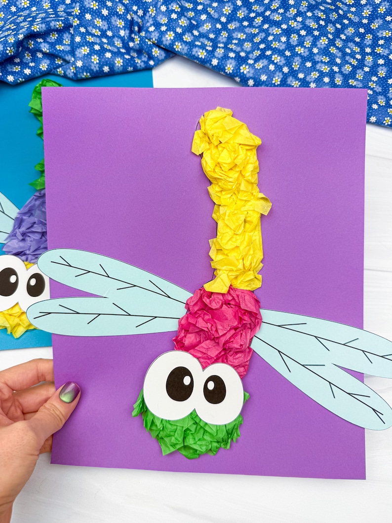 Dragonfly Tissue Paper Craft Template | Low Prep Art Idea | Pond Unity ...