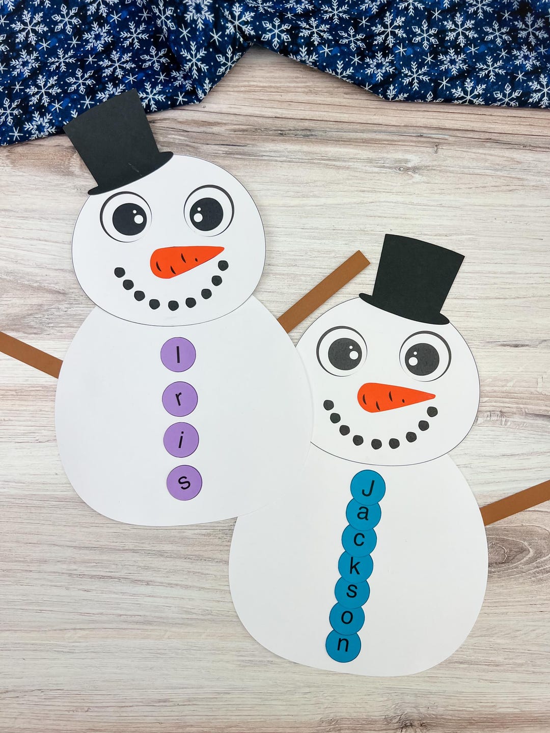 Snowman Name Craft Template | Winter Preschool Fine Motor Activity ...