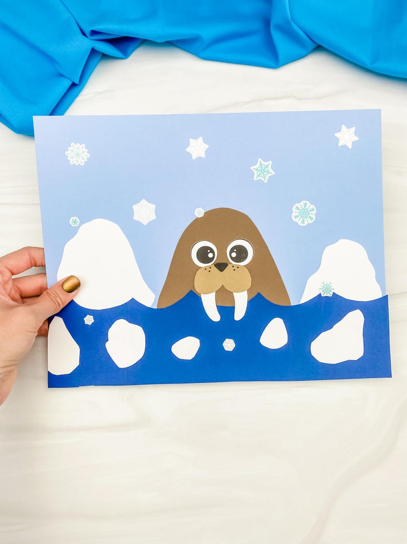 Winter Walrus Craft Template | Artic Animal Cutout | Pre K Animal Art ...
