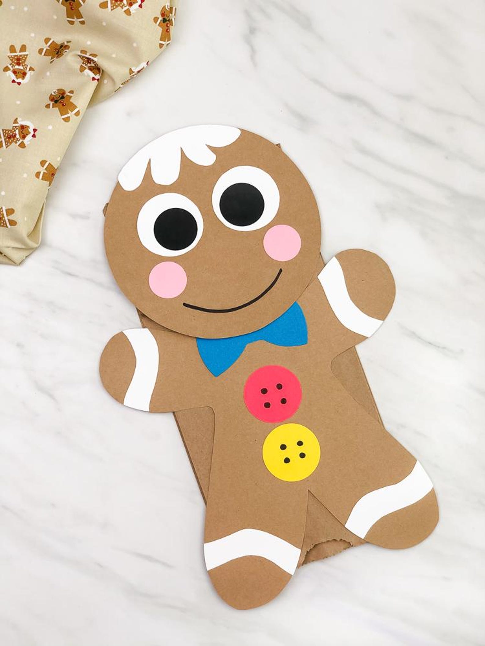 Gingerbread Man Paper Bag Puppet Craft Template | Printable Christmas ...