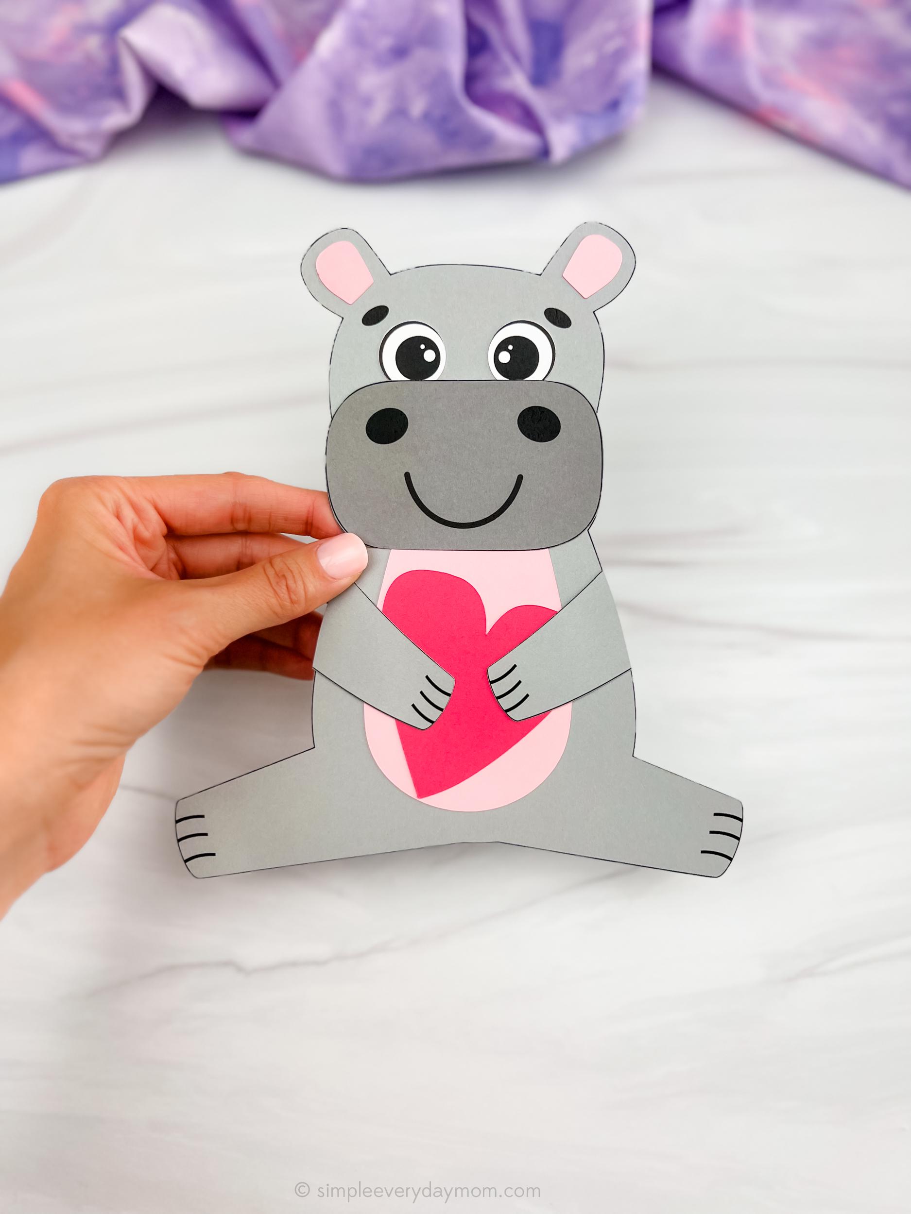 Hippo Valentine Craft Template | Primary Class Craft | Classroom ...