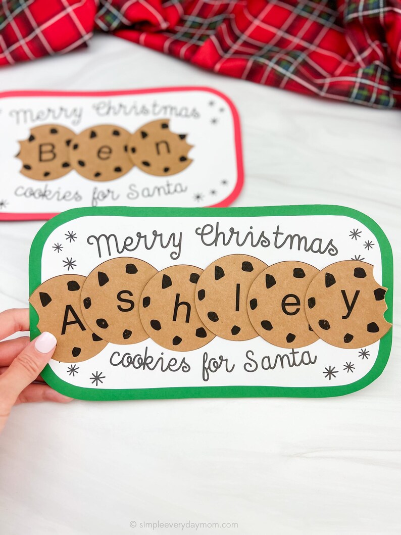 Christmas Name Craft Template | Santa's Cookie Plate Activity for ...