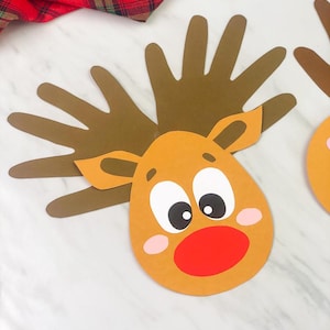 Handprint Reindeer Craft Template | Printable Christmas Keepsake ...