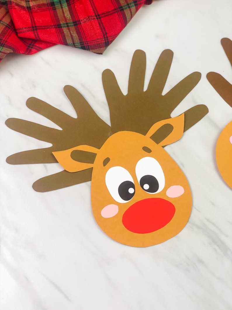 Handprint Reindeer Craft Template | Printable Christmas Keepsake ...