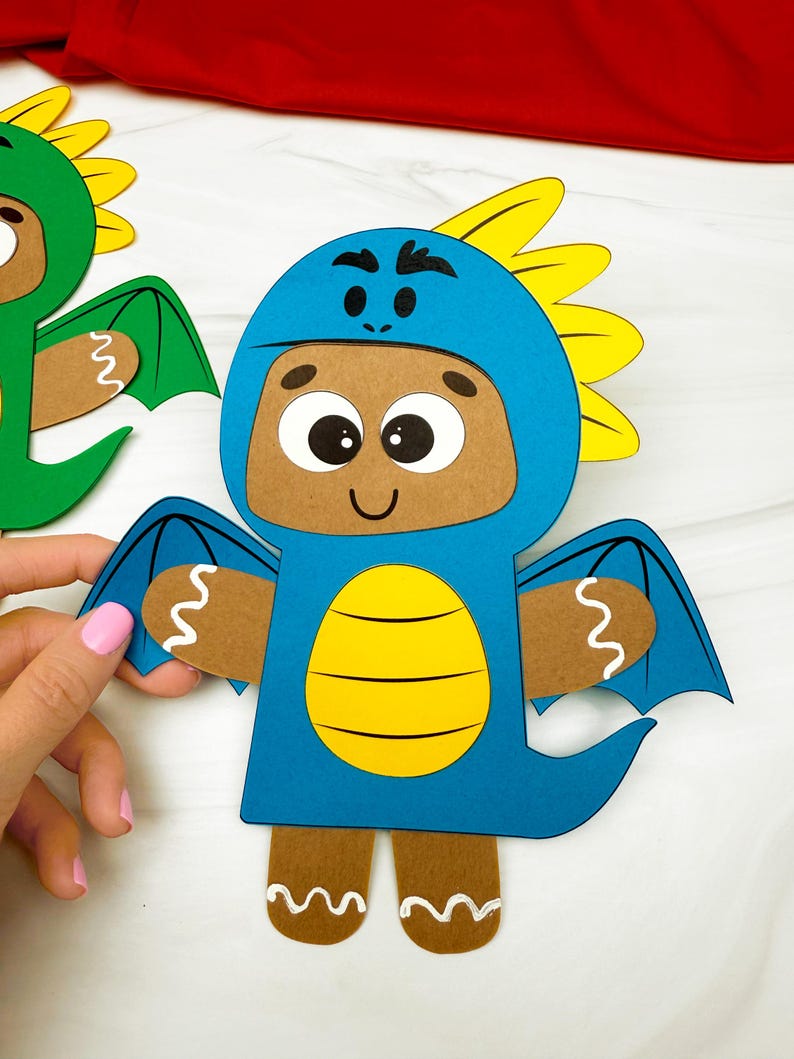 Dragon Gingerbread Man Disguise Craft Template | Dragon Dress up Kit ...