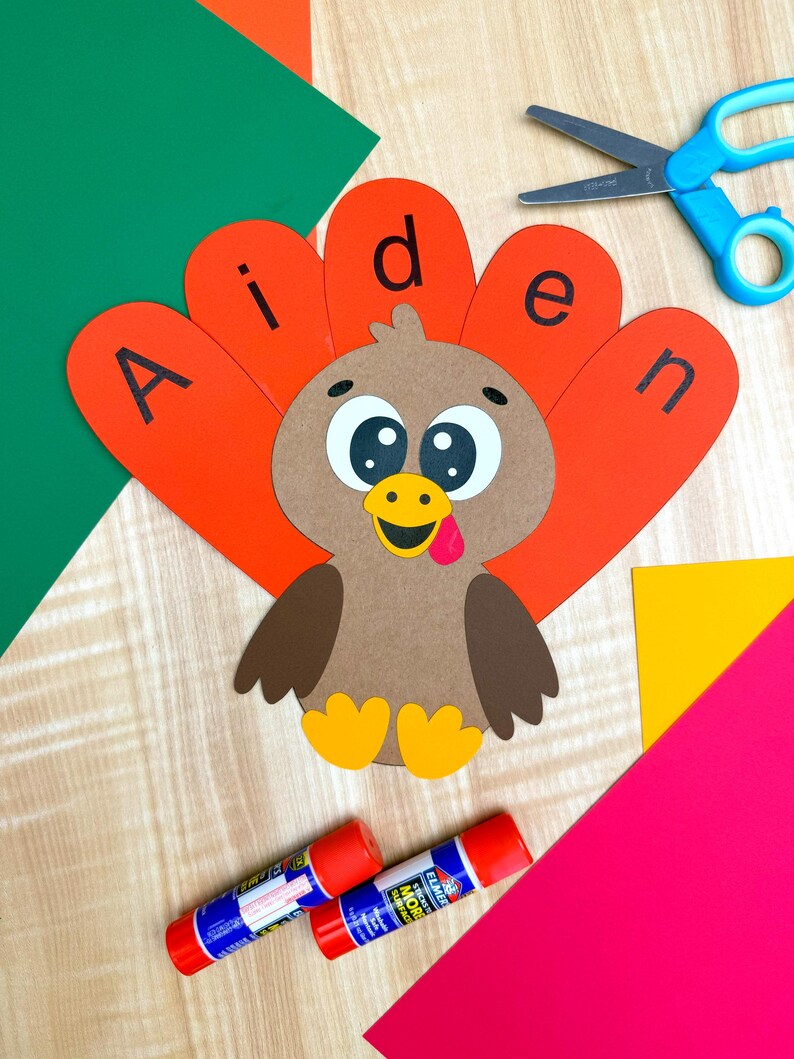 Printable Turkey Name Craft Template | Editable Thanksgiving Activity ...