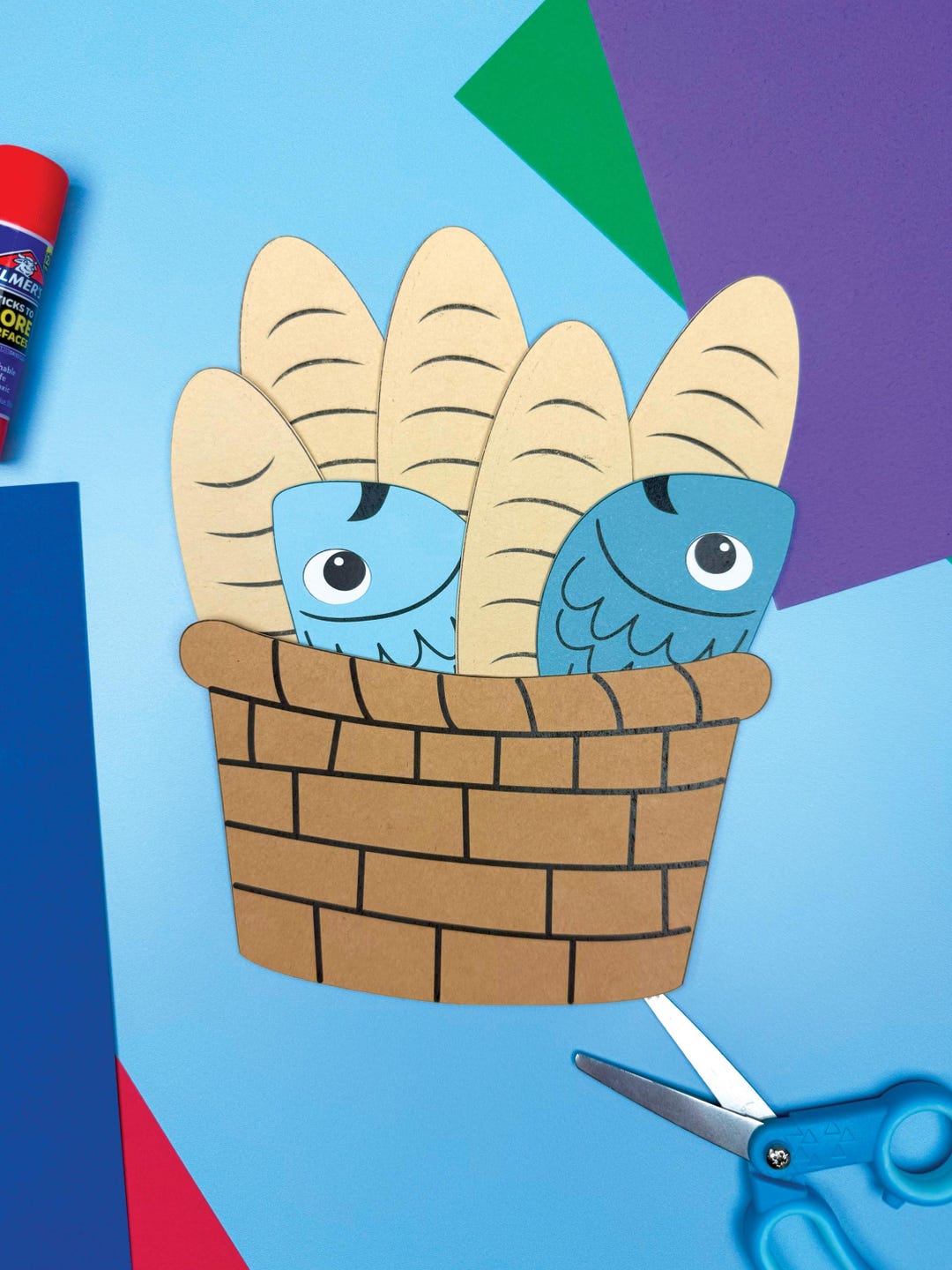 5 Loaves & 2 Fish Craft Template | Simple Bible Craft | Childrens ...