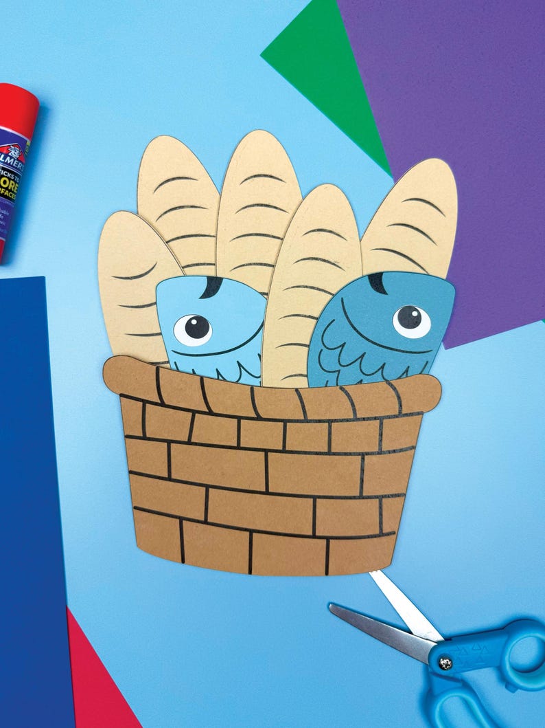 5 Loaves & 2 Fish Craft Template | Simple Bible Craft | Childrens ...