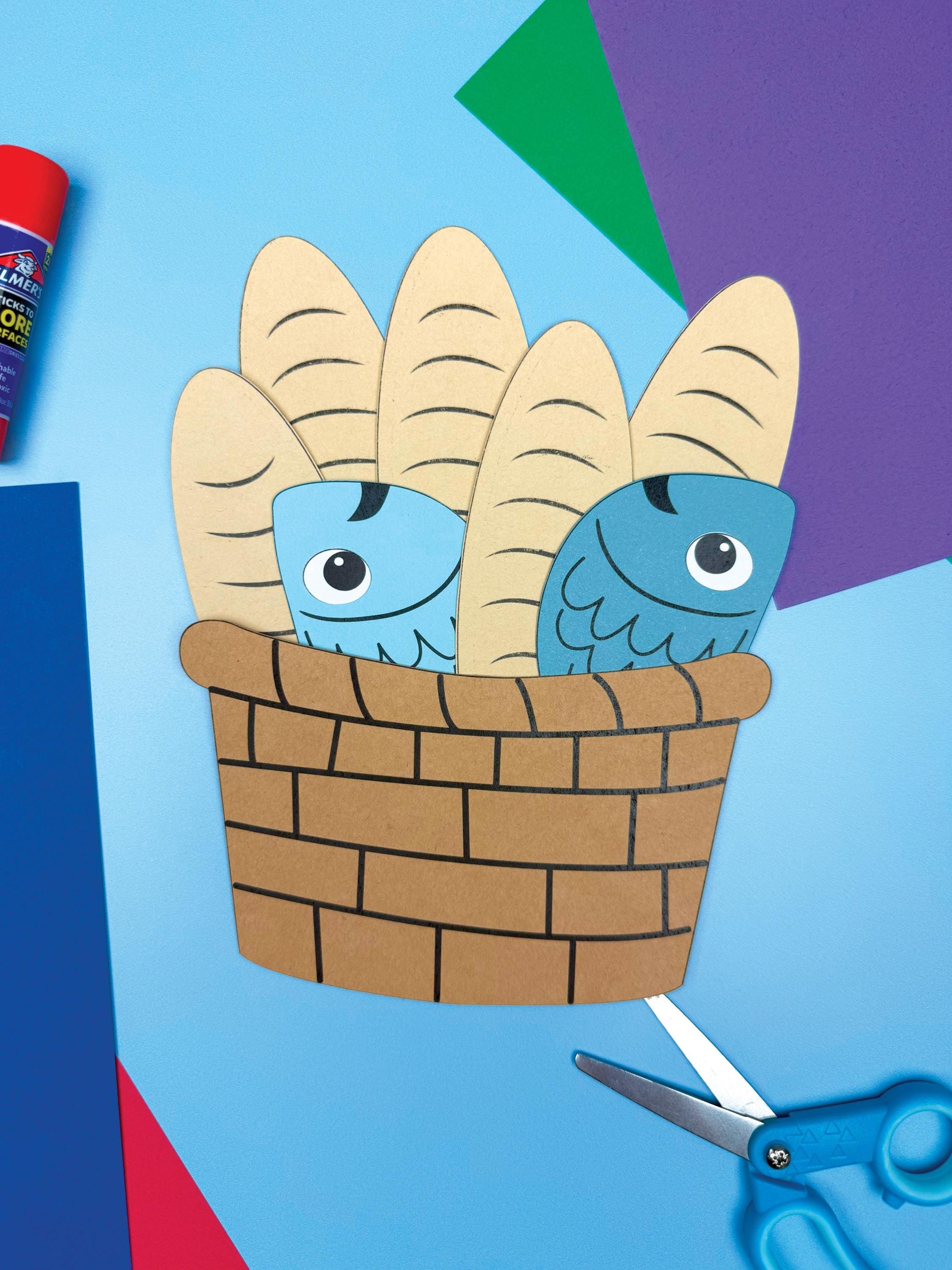 5 Loaves & 2 Fish Craft Template | Simple Bible Craft | Childrens ...