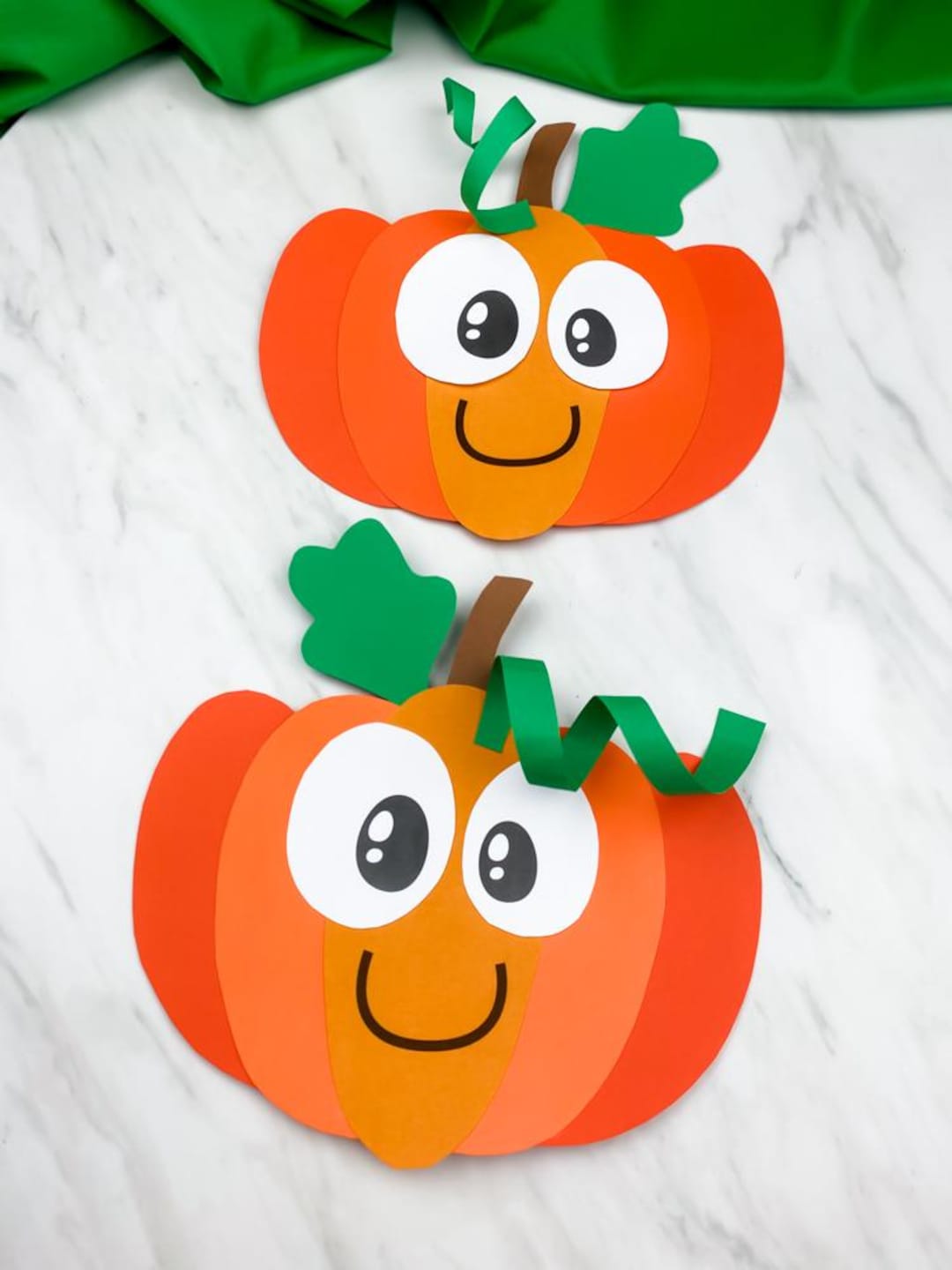 Pumpkin Paper Craft Template | Autumn Cut and Paste Kit for Kids | Fall ...