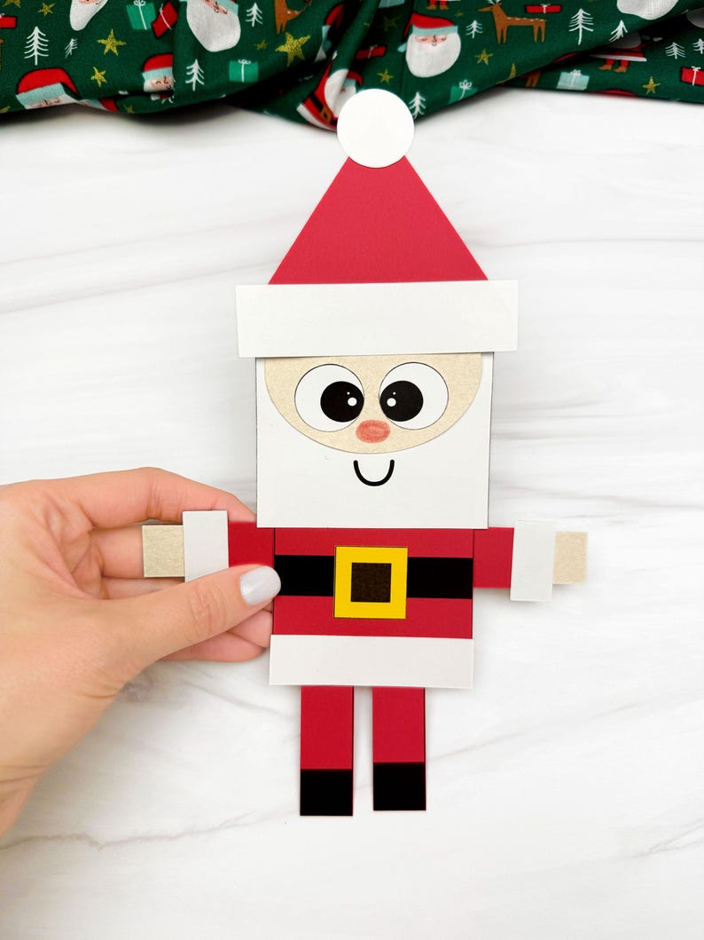 Santa Claus Shape Craft Template | Christmas Glue Stick Activity | Easy ...