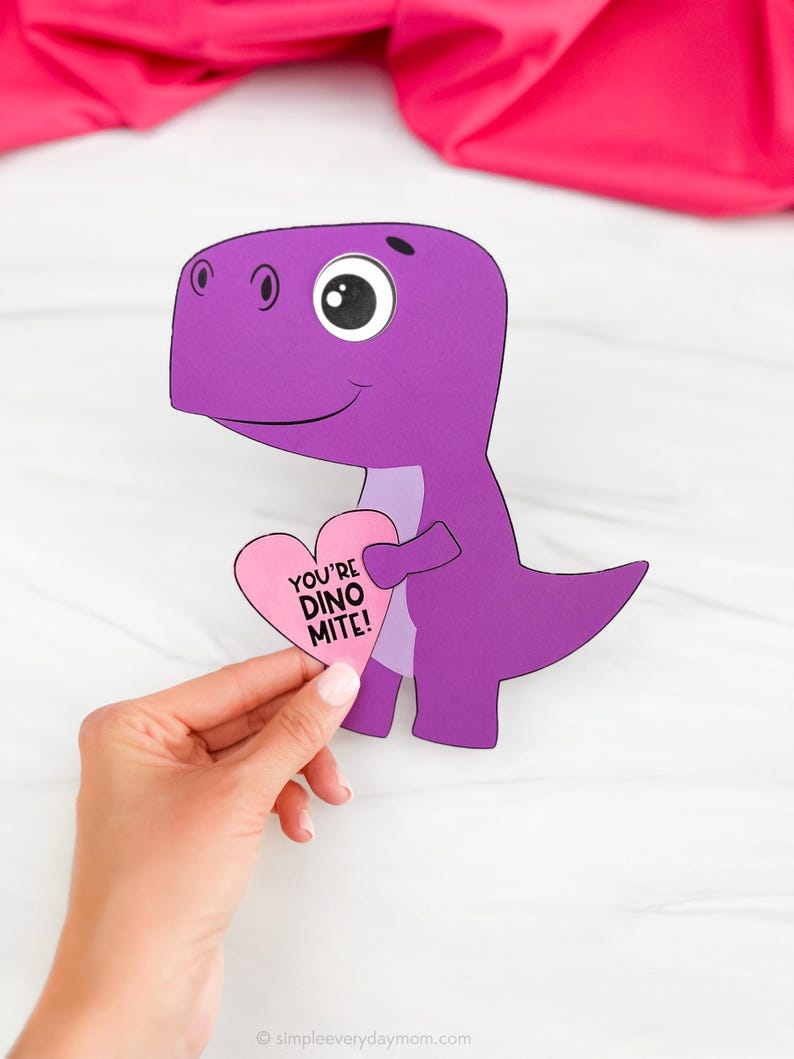 Dinosaur Valentine Craft Template | TK Classroom Craft | Dinosaur Cut ...