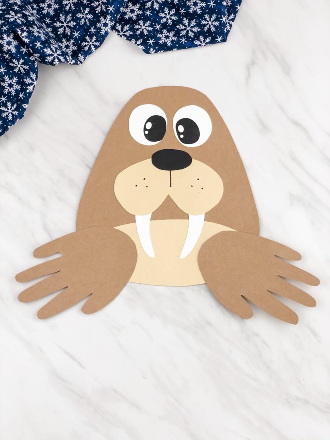 Walrus Handprint Craft Template | Fine Motor Arctic Animal Activity ...