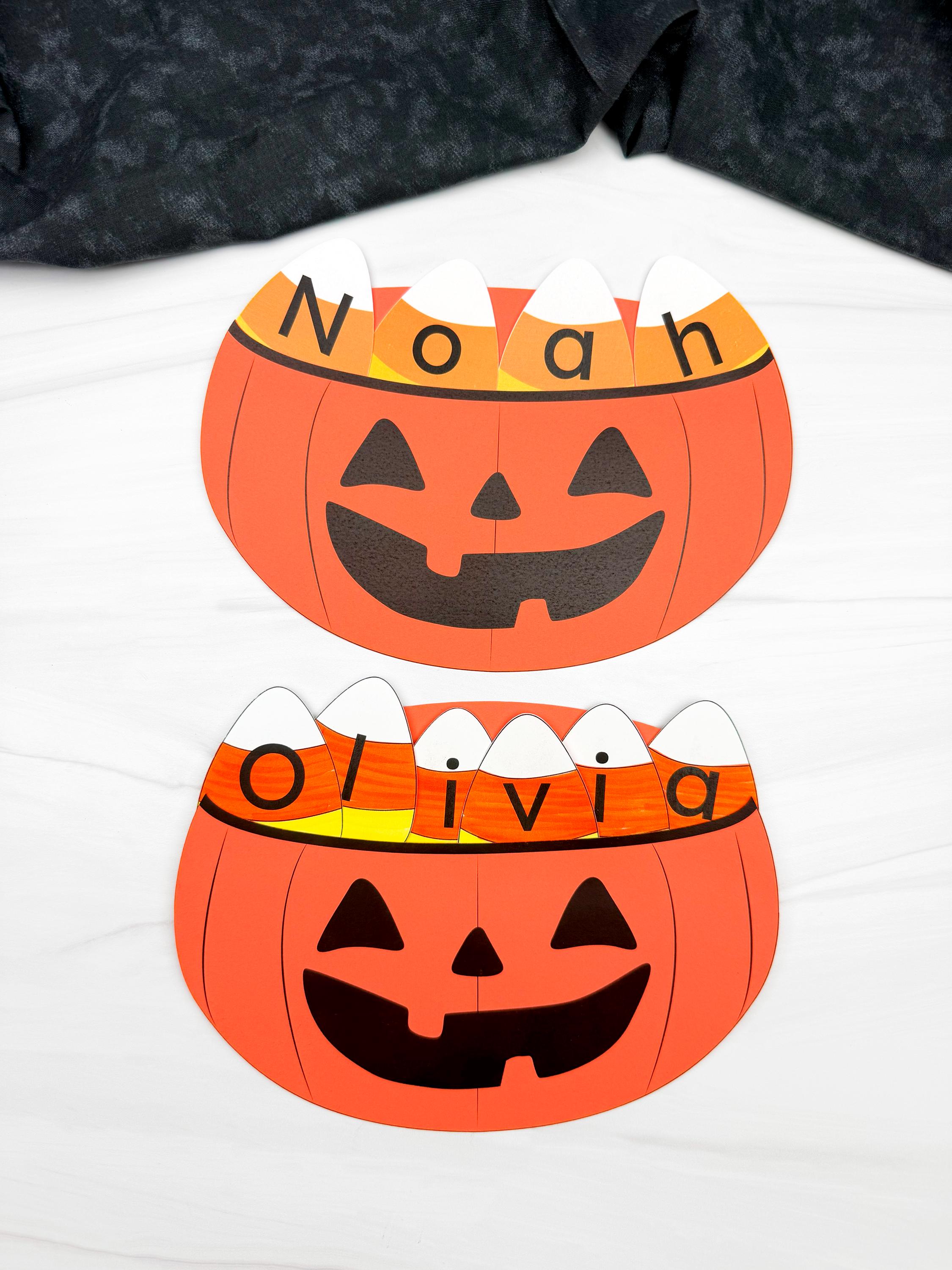 Halloween Name Craft Template | Easy Candy Corn Idea for Preschool, Pre ...