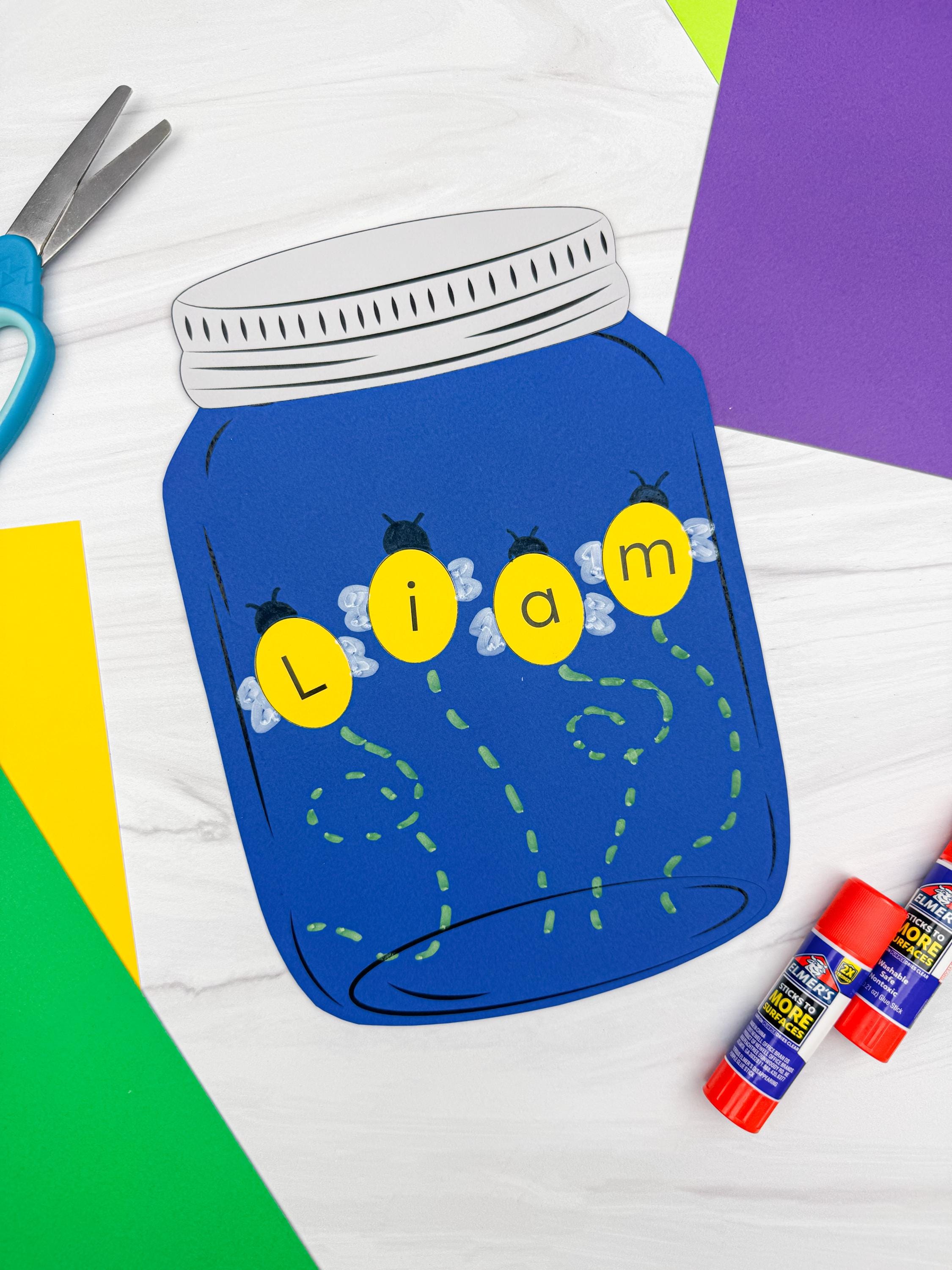 Firefly Name Craft Template | Early Learner Craft | Lightning Bug Craft ...