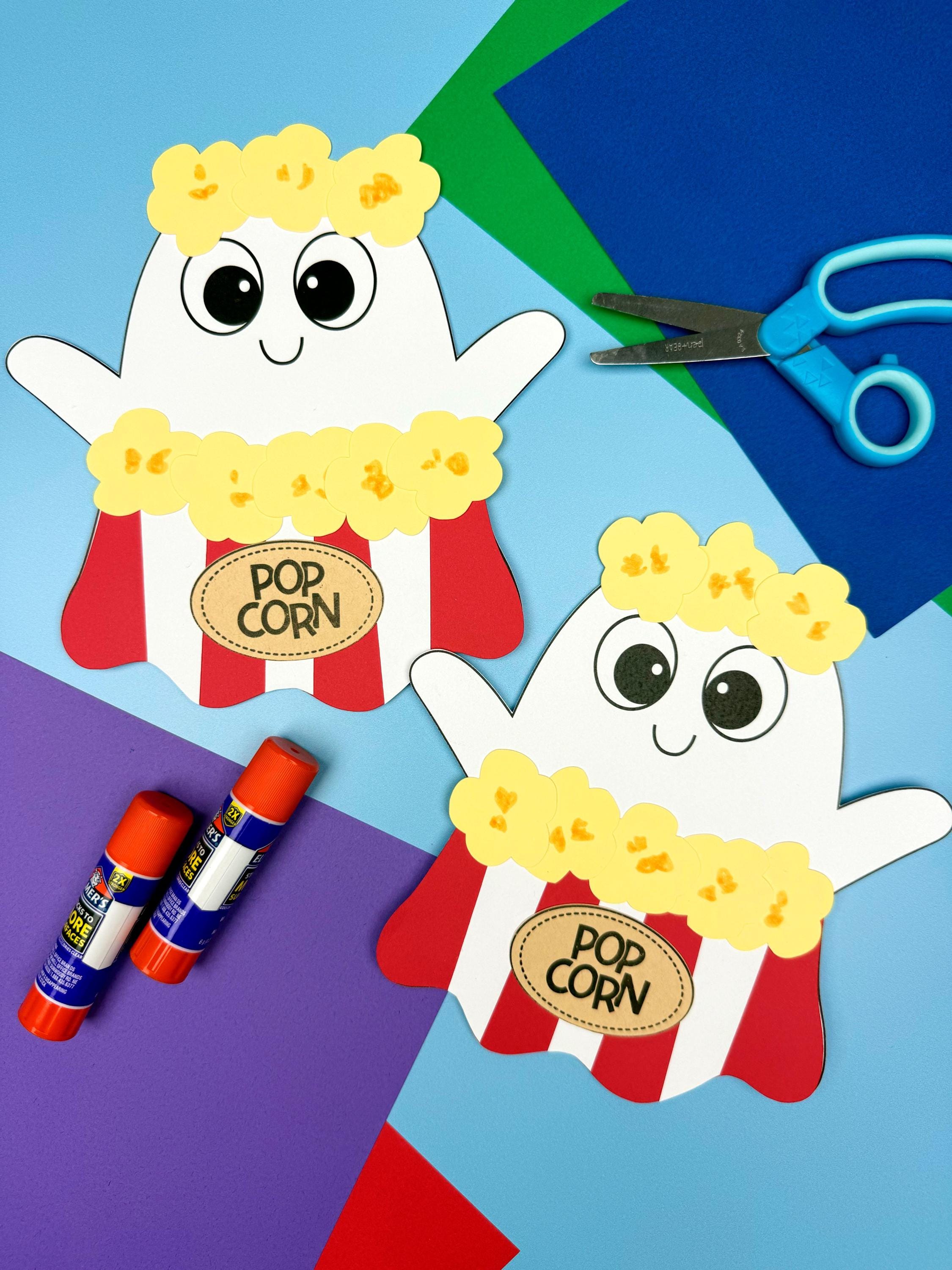 Popcorn Ghost Disguise Project Template | Build A Ghost Halloween Craft ...