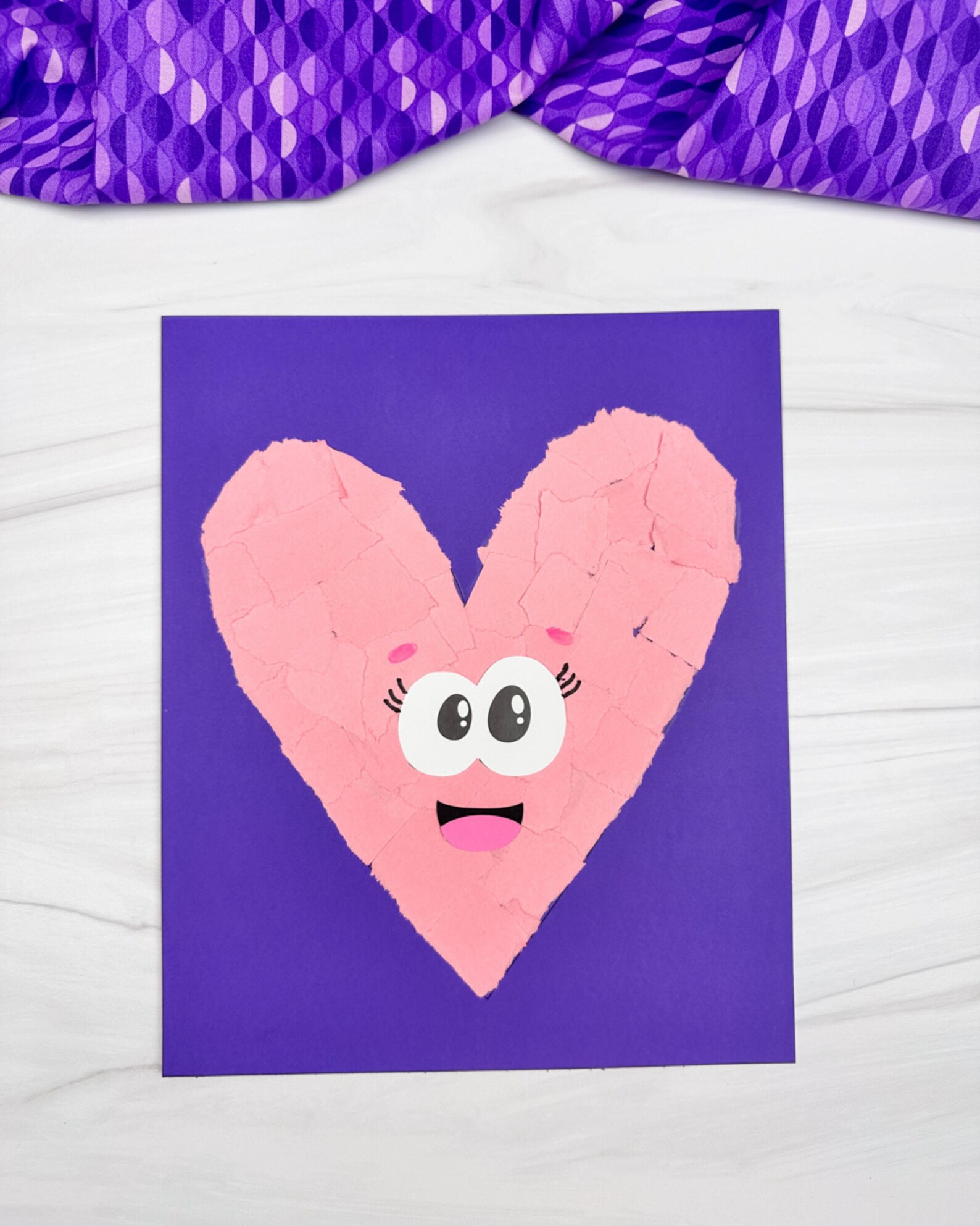 Torn Paper Heart Craft Template for Valentine's Day | Early Learner Art ...