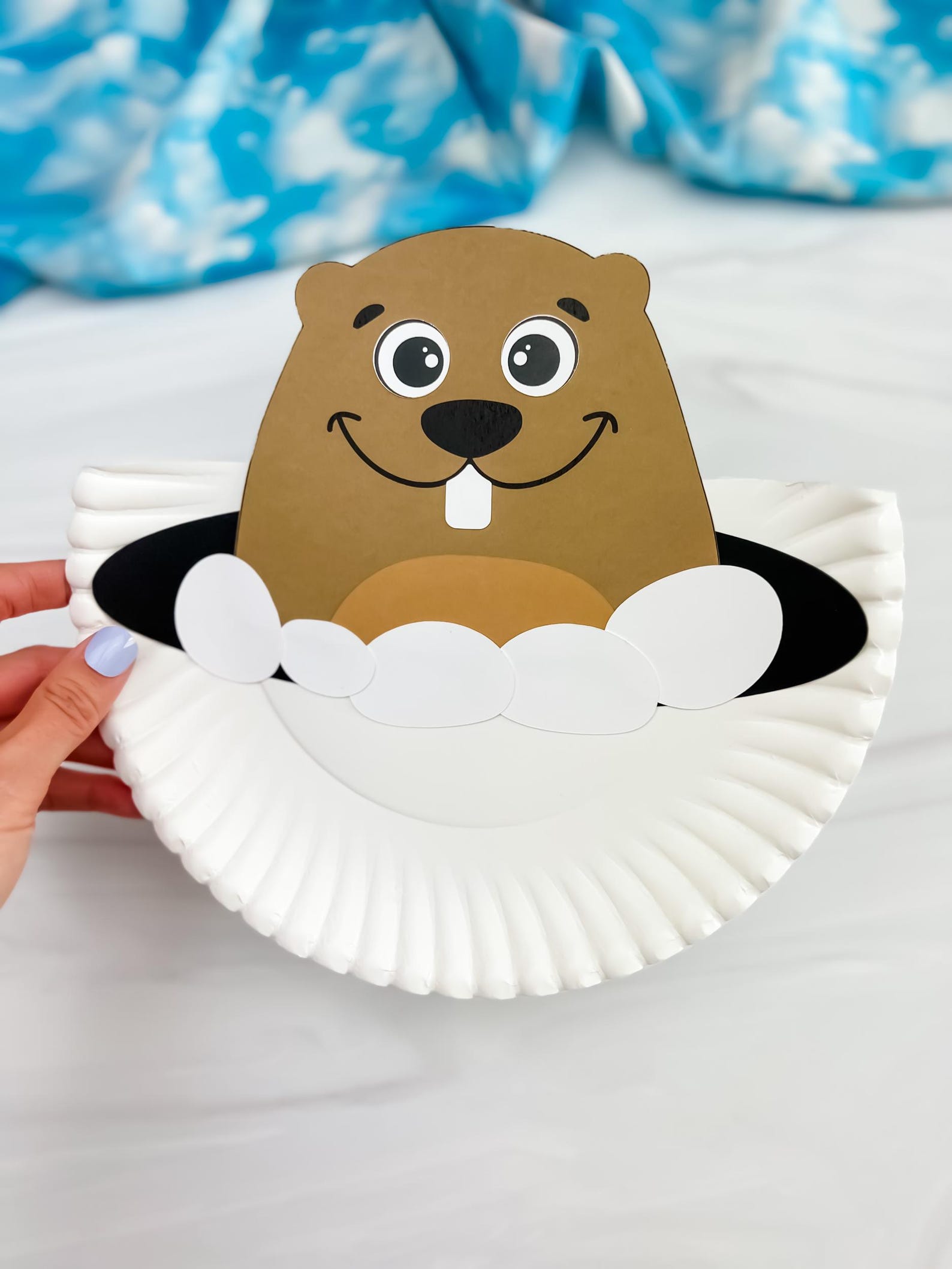 Groundhog Paper Plate Craft Template | Elementary Art Time | Childcare ...