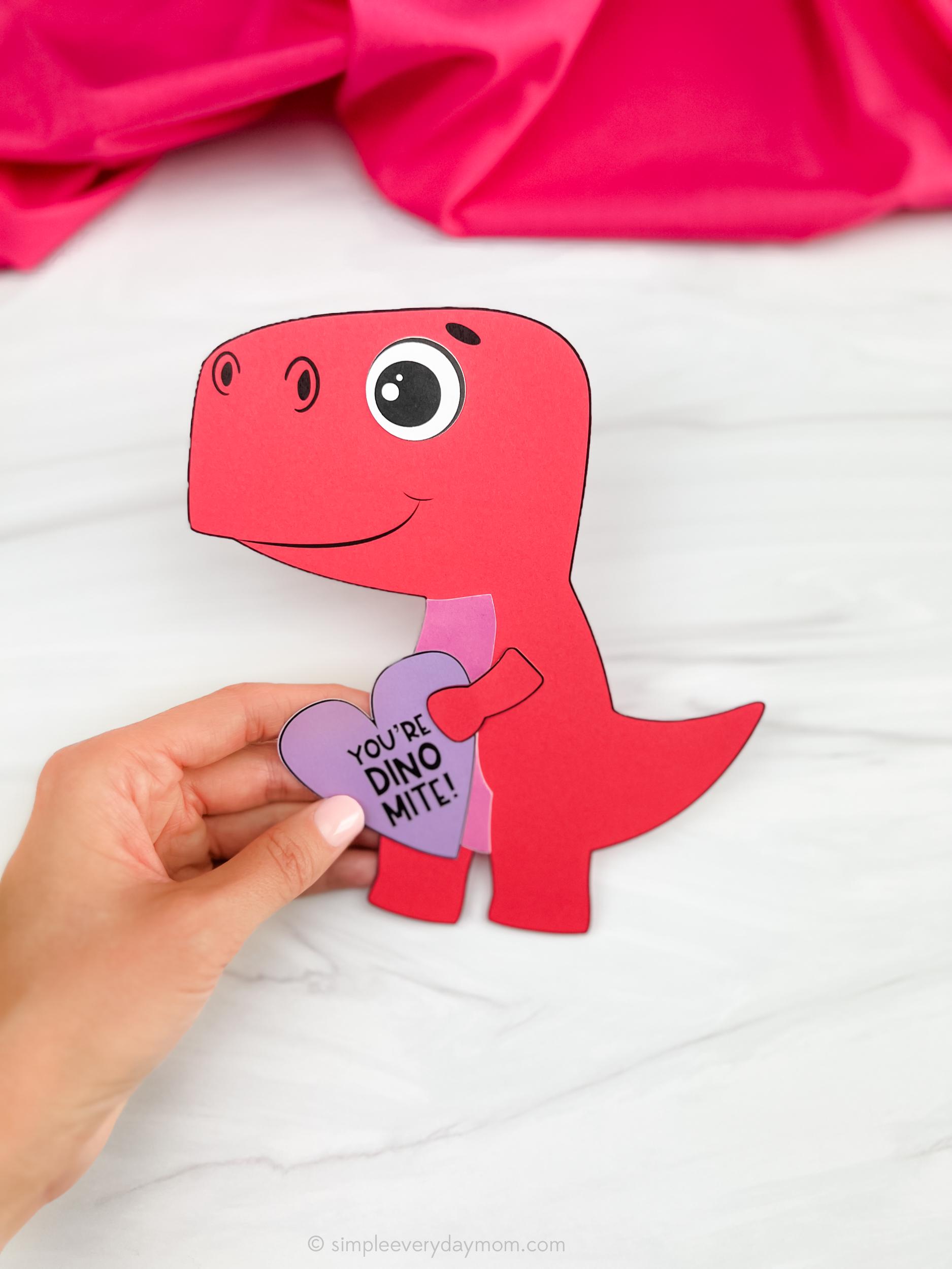Dinosaur Valentine Craft Template | TK Classroom Craft | Dinosaur Cut ...