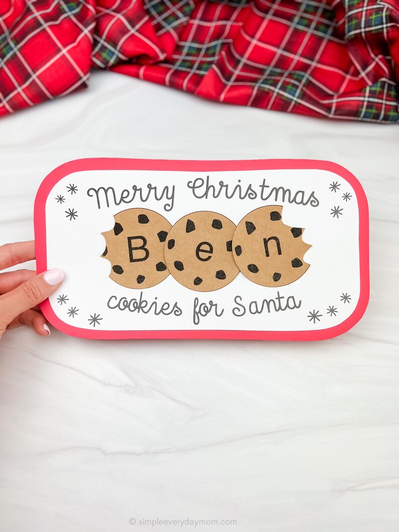 Christmas Name Craft Template | Santa's Cookie Plate Activity for ...