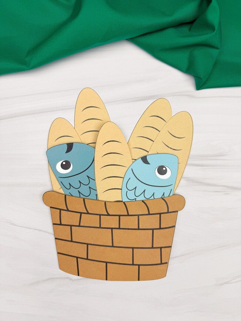 5 Loaves & 2 Fish Craft Template | Simple Bible Craft | Childrens ...