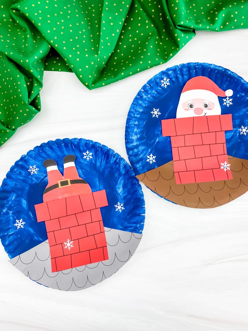 Moving Santa Craft Template | Paper Plate Santa Pop up Craft ...