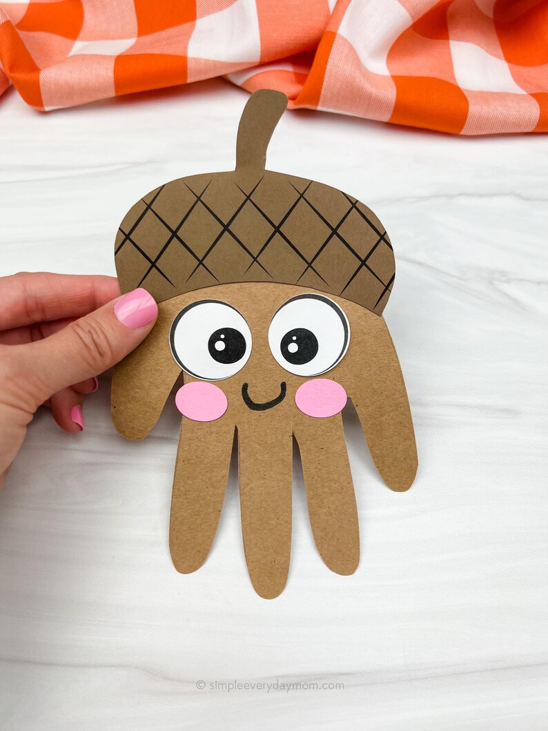 Handprint Acorn Craft Template | Fun Fall Classroom Activity for Kids ...