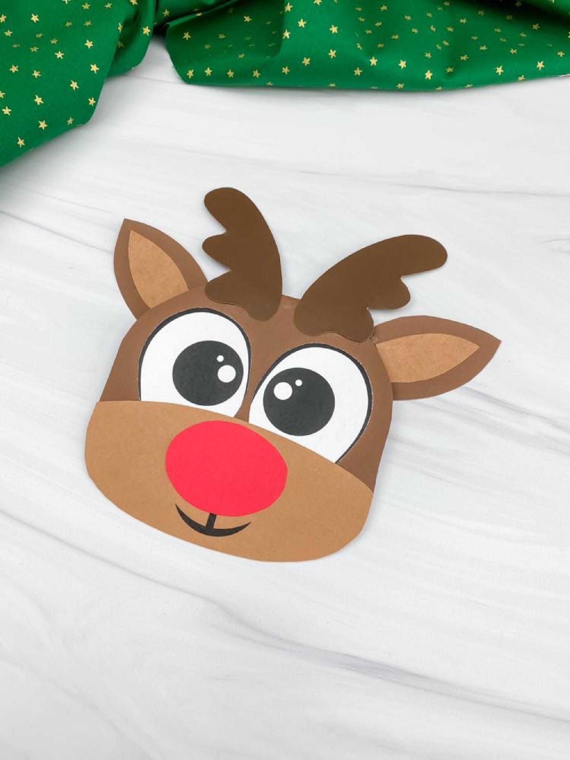 Reindeer Card Craft Template | Christmas Class Centers Craft | Holiday ...