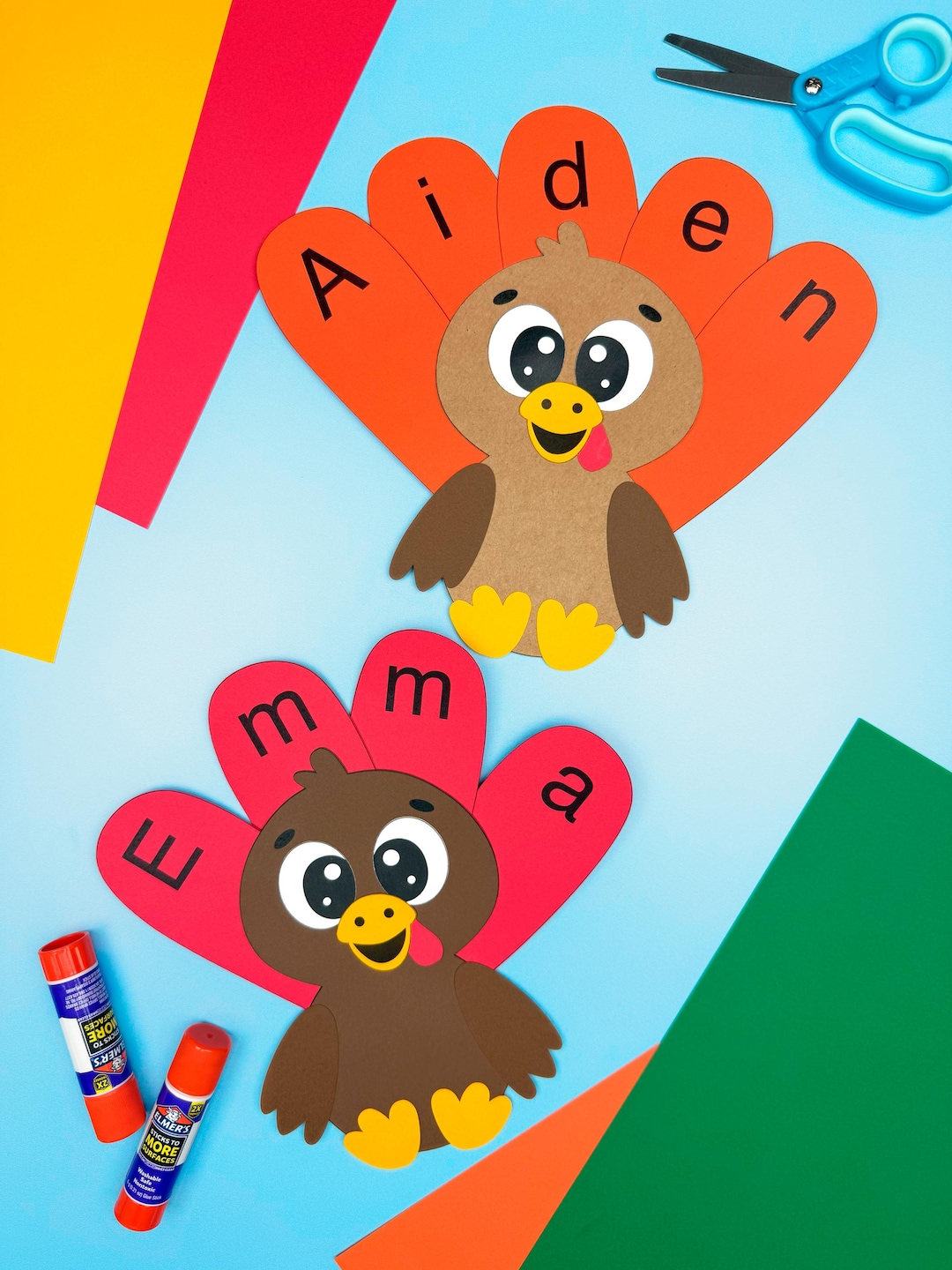 Printable Turkey Name Craft Template | Editable Thanksgiving Activity ...