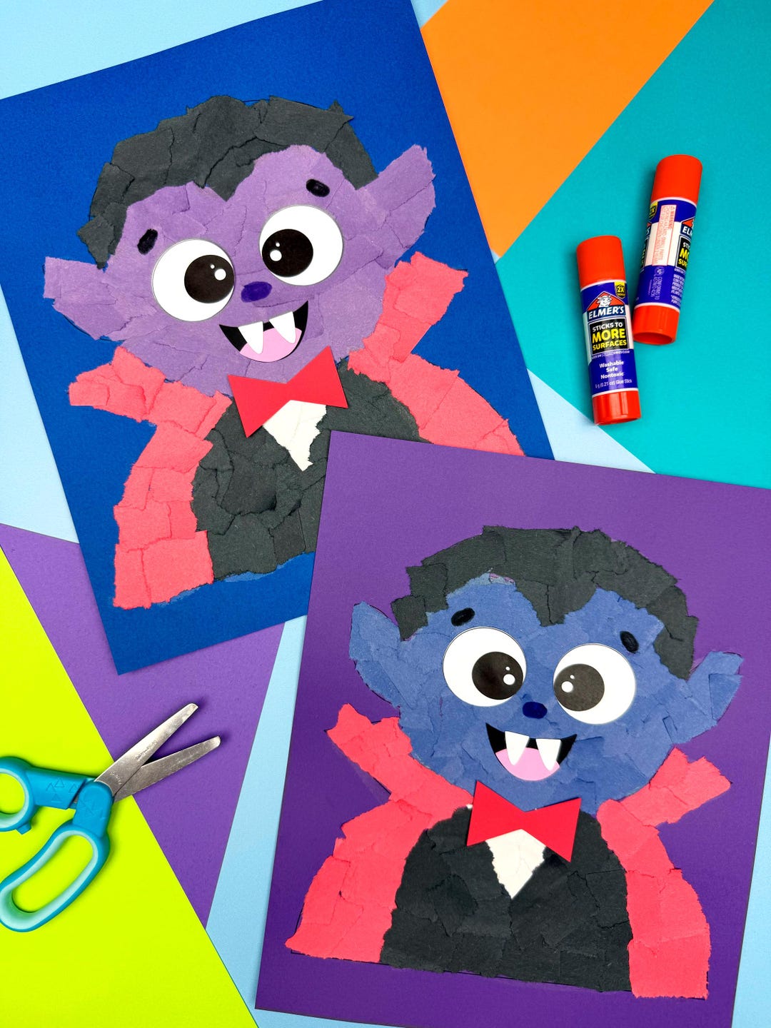 Torn Paper Vampire Craft – Printable Halloween Fine Motor Activity - Etsy