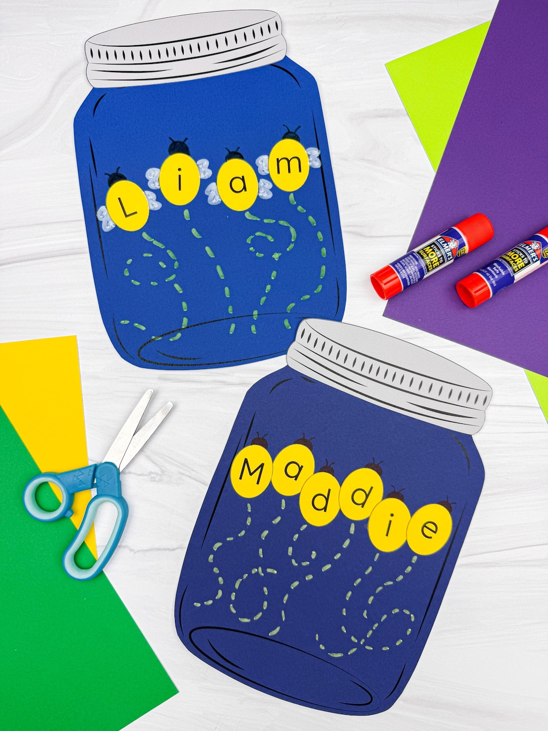 Firefly Name Craft Template | Early Learner Craft | Lightning Bug Craft ...